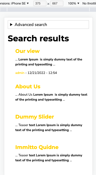 Searched result content need space form left, Font size bigger [#3332942] | Drupal.org